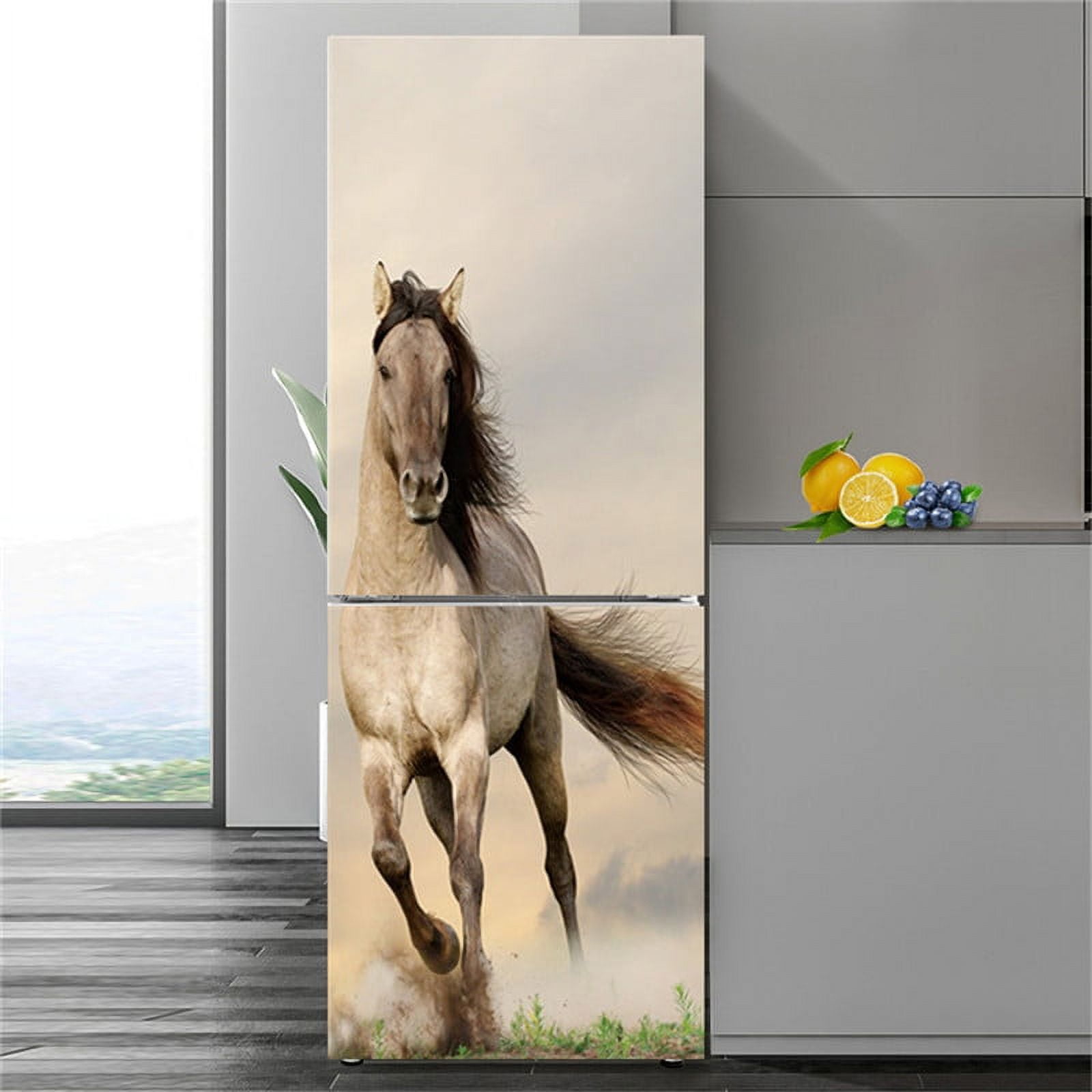 Balcony Lake View 3D Fridge Stickers Refrigerator Cover Door Landscape ...