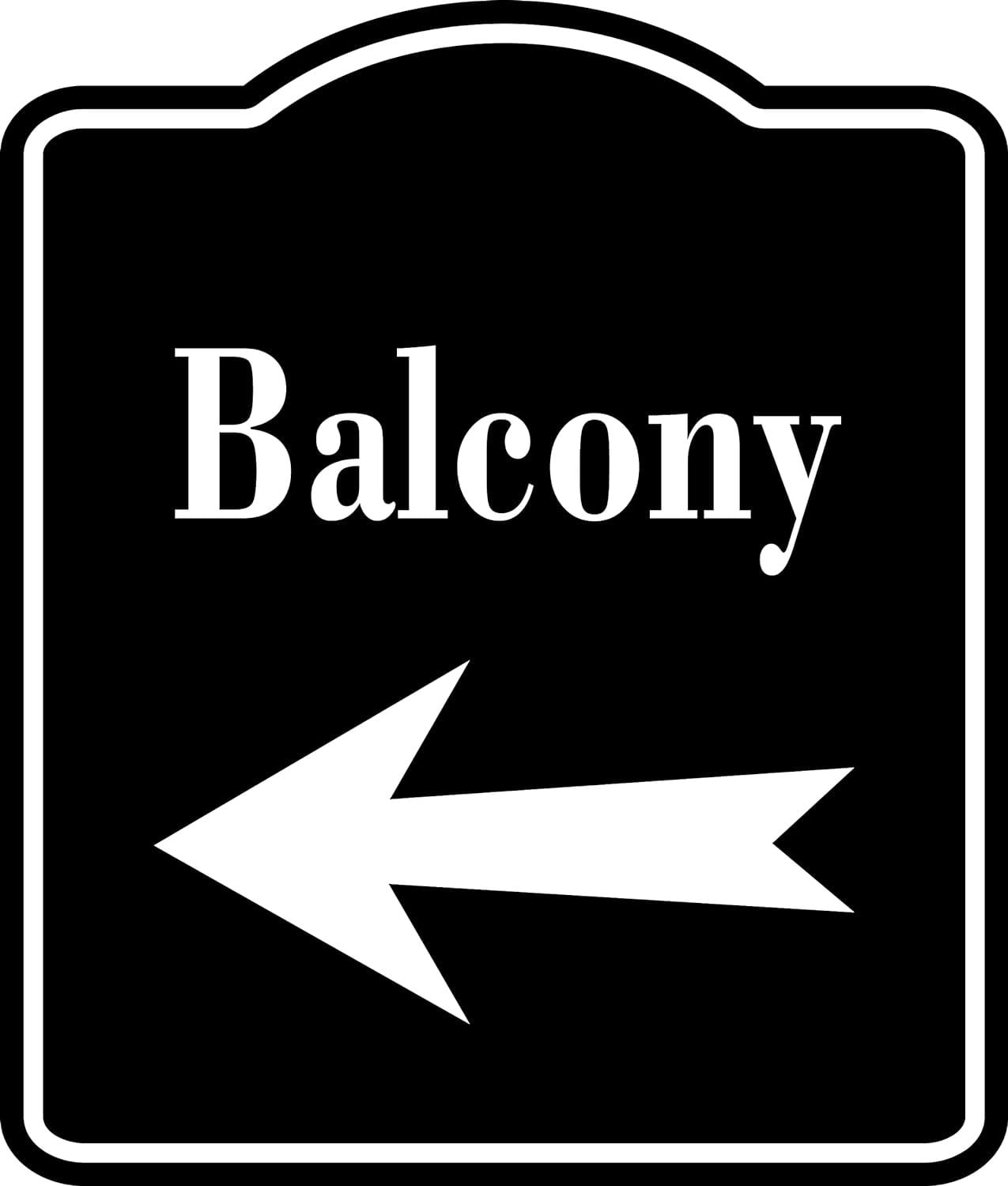 Balcony Left Arrow BLACK Aluminum Composite Sign, 8.5"x10" - Walmart.com