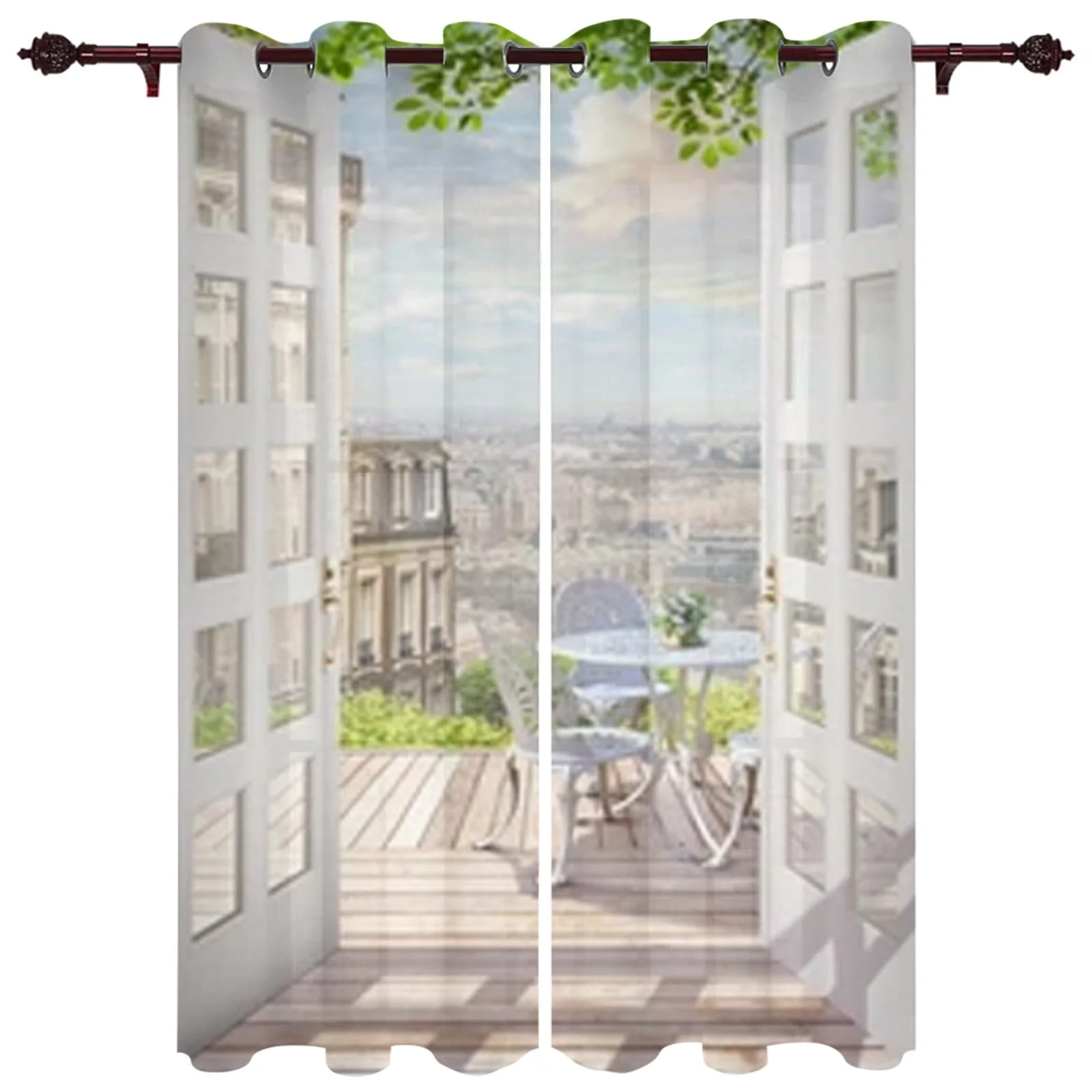 Balcony Of Summer Paris Window Curtains For Living Room Bedroom Luxury ...