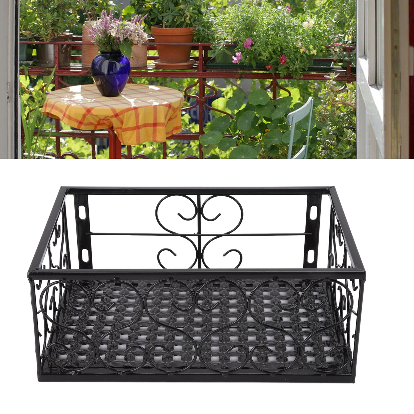 Balcony Plant Stand, Heavy Duty Metal Rack With Retainers, Perfect For ...