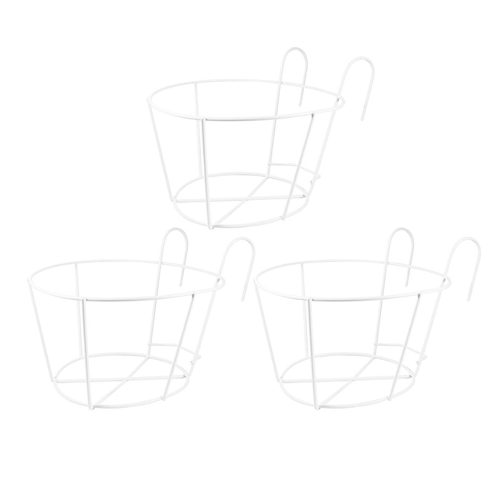 Balcony Planter Hanging Plant Railing Metal Fence Baskets Stand Rack ...
