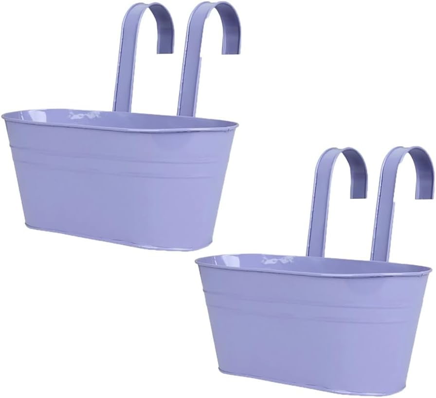 Balcony Planters Railing Hanging, Hanging Flower Pots, Metal Iron Wall ...