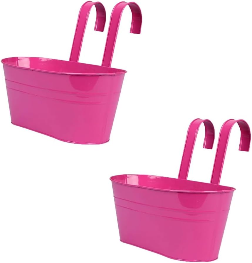 Balcony Planters Railing Hanging, Hanging Flower Pots, Metal Iron Wall ...