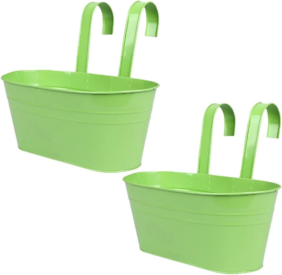 Balcony Planters Railing Hanging, Hanging Flower Pots, Metal Iron Wall ...