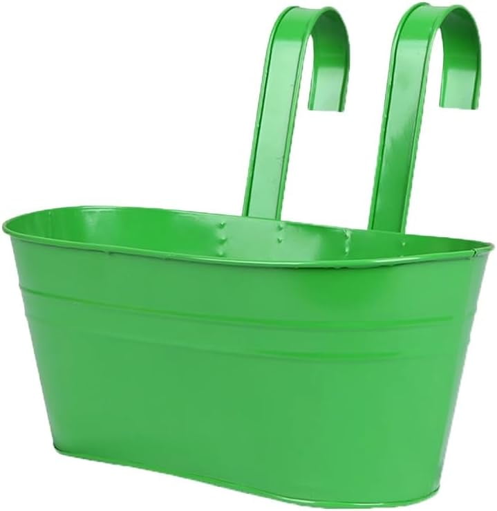 Balcony Planters Railing Hanging, Hanging Flower Pots, Metal Iron Wall ...