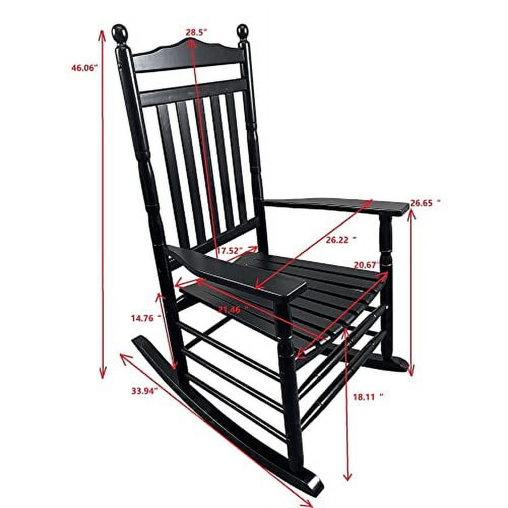 Balcony Porch Adult Rocking Chair, Wood Outdoor Indoor Porch Rocker ...