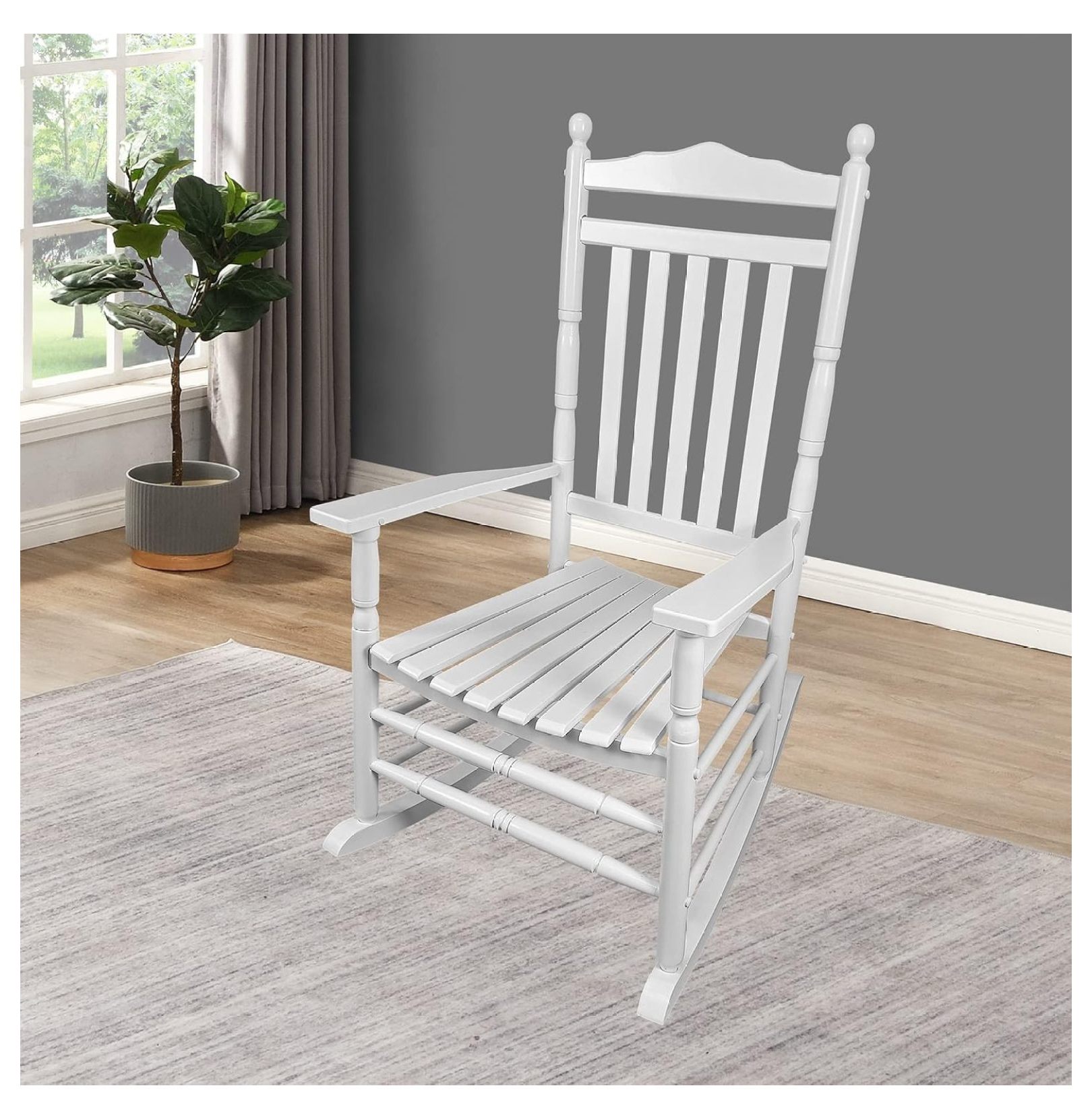 Balcony Porch Adult Rocking Chair, Wood Outdoor Indoor Porch Rocker ...