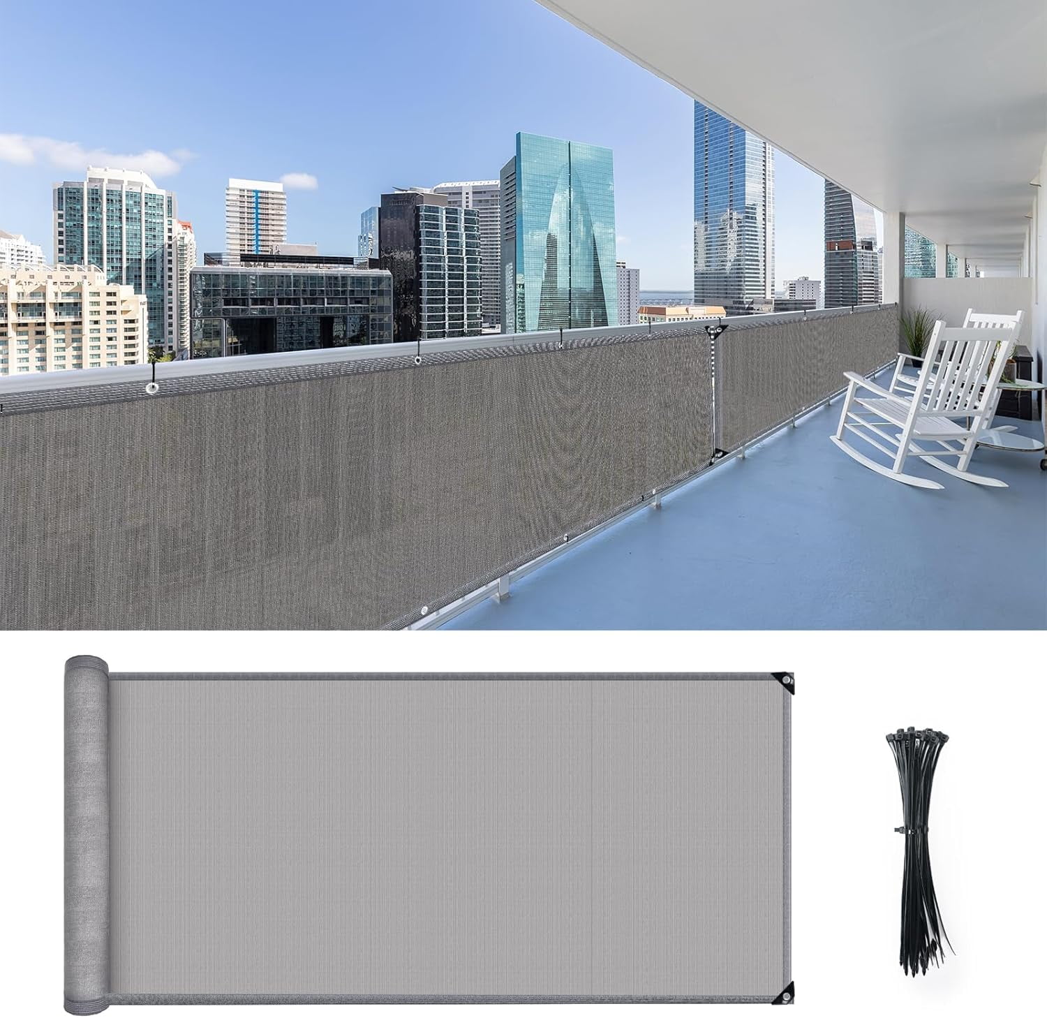 Balcony Privacy Fence Screen, Windscreen Cover Fabric Shade Netting ...