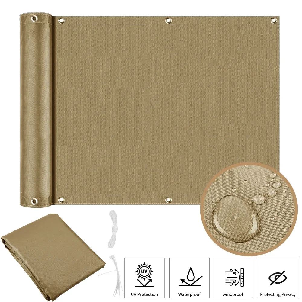 Balcony Privacy Screen Fence Cover UV Protection Weather-Resistant ...
