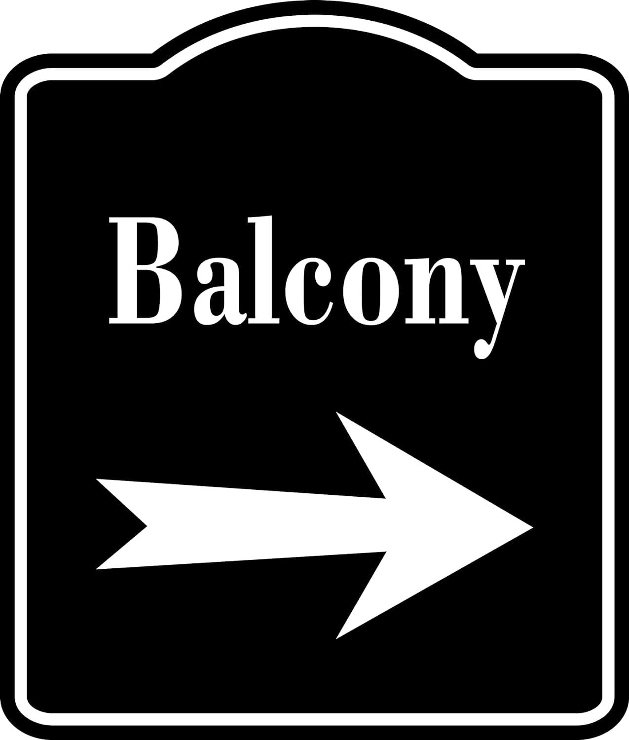 Balcony Right Arrow BLACK Aluminum Composite Sign, 20"x24" - Walmart.com