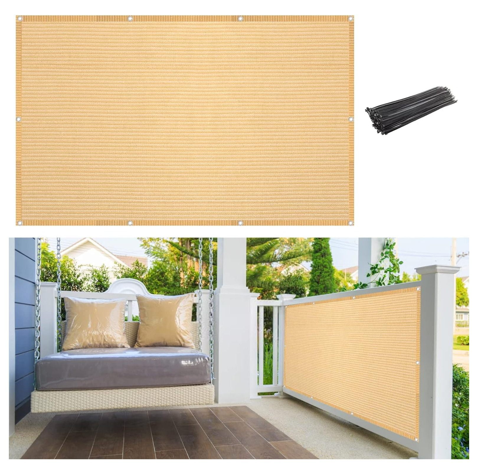 Balcony Screen Privacy Fence Cover UV Protection 3' x 27' Height Shield ...