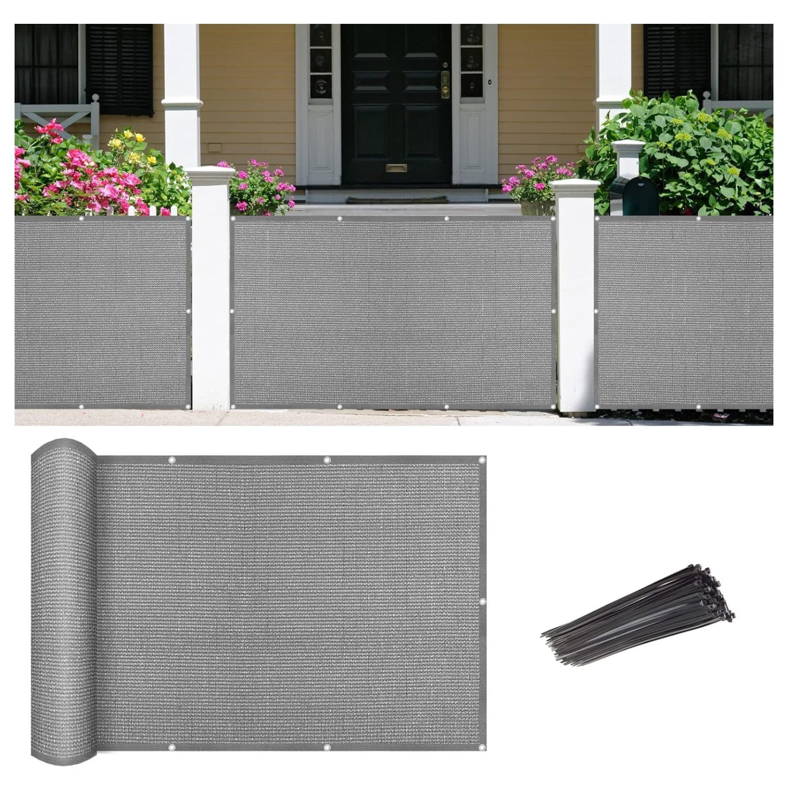 Balcony Screen Privacy Fence Cover UV Protection 3' x 3' Height Shield ...