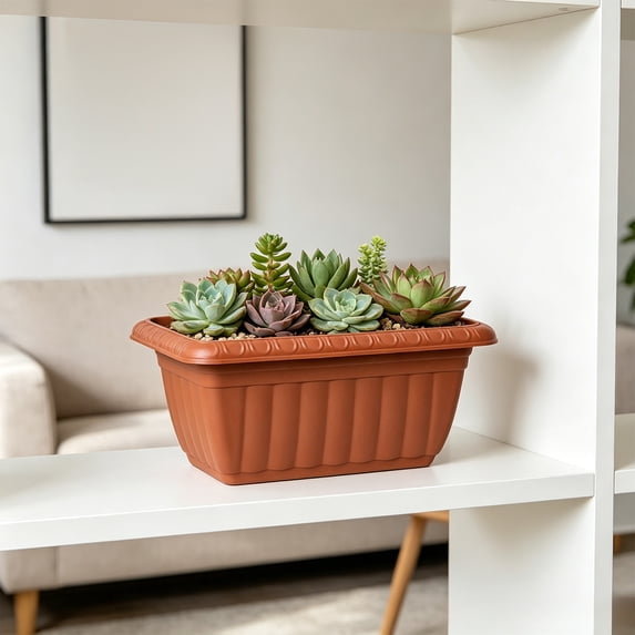 Balcony-Specific Rectangular Planter And Household Faux-Ceramic Retros ...
