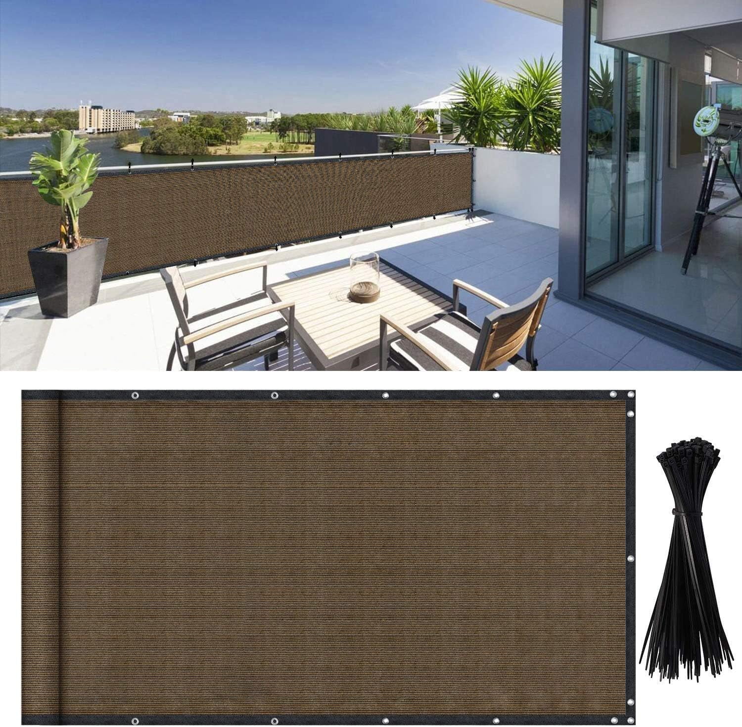 Balcony privacy screen protector, 3.5 feet x 16.5 feet, including 35 ...