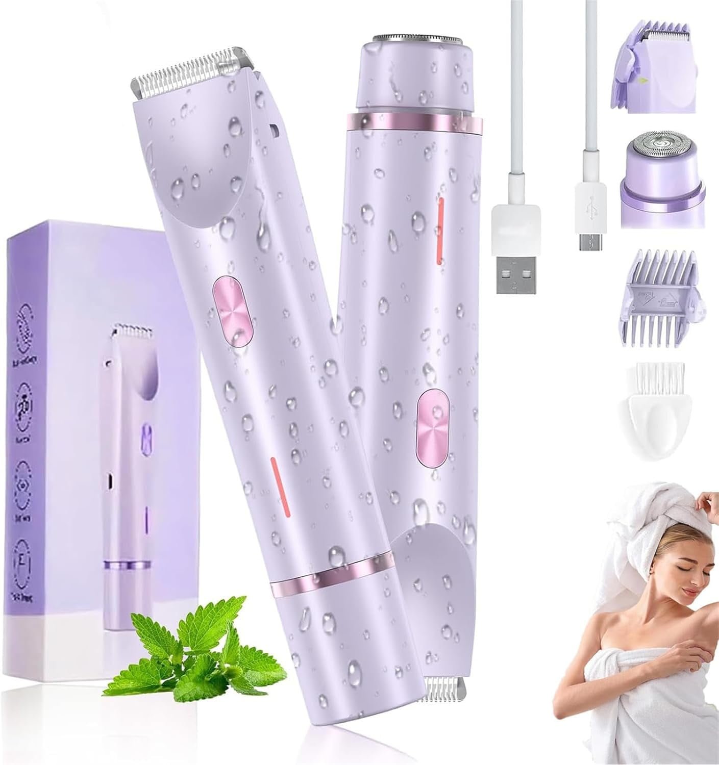 Bald Cat Razor for Women, Breezelly Shaver - Electric 2 in 1 Lady Razor ...