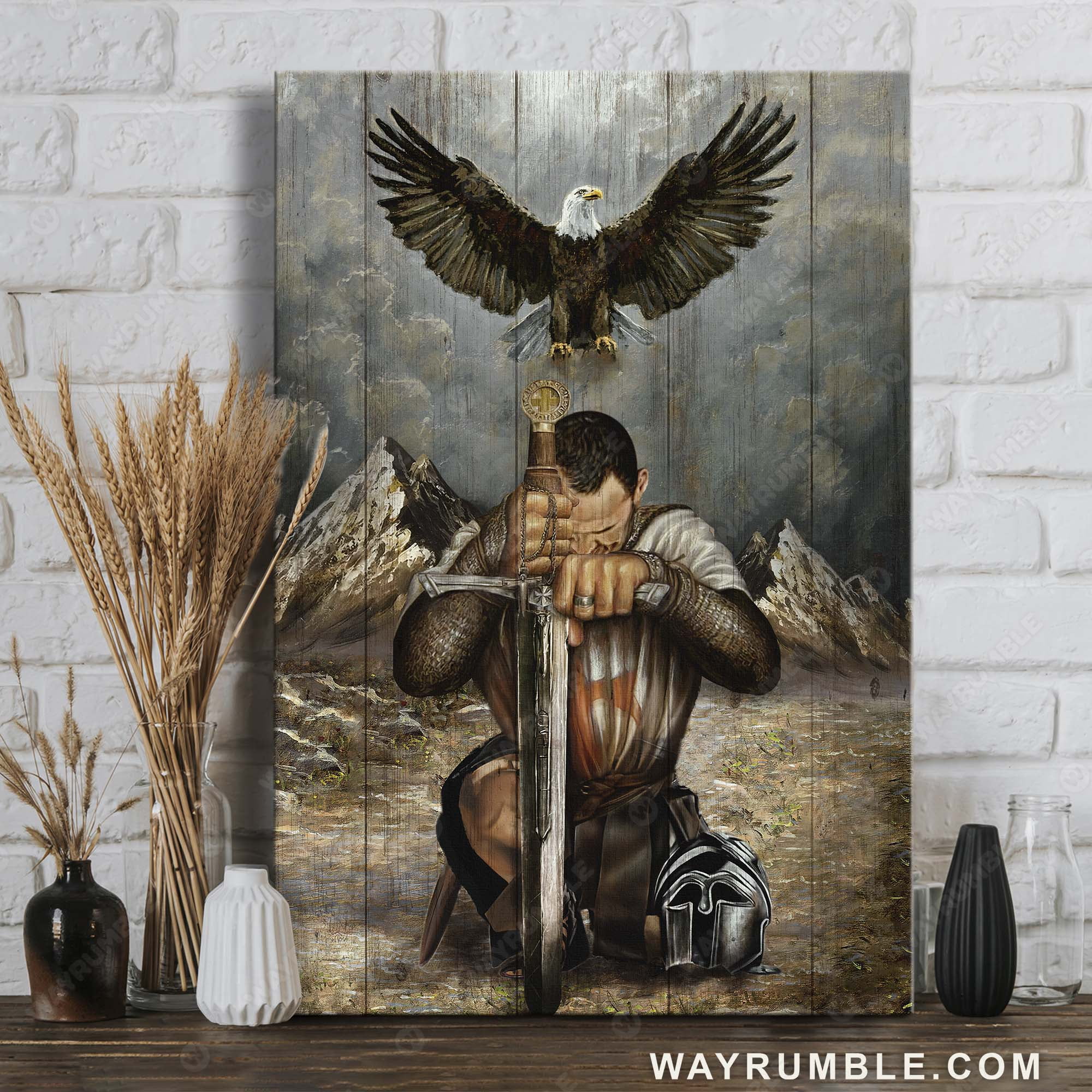 Bald Ea.Gle, Warrior Of Christ, Sword Of The Spirit, Inspirational Painting - Jesus Portrait ...