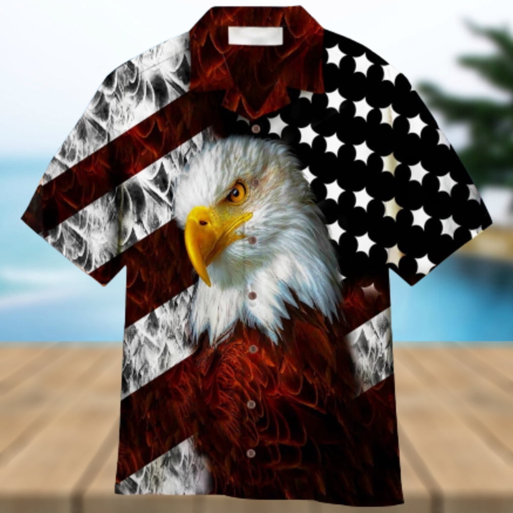 Bald Eagle Aloha Hawaiian Shirt Summer Gift Beach Shirt - Walmart.com