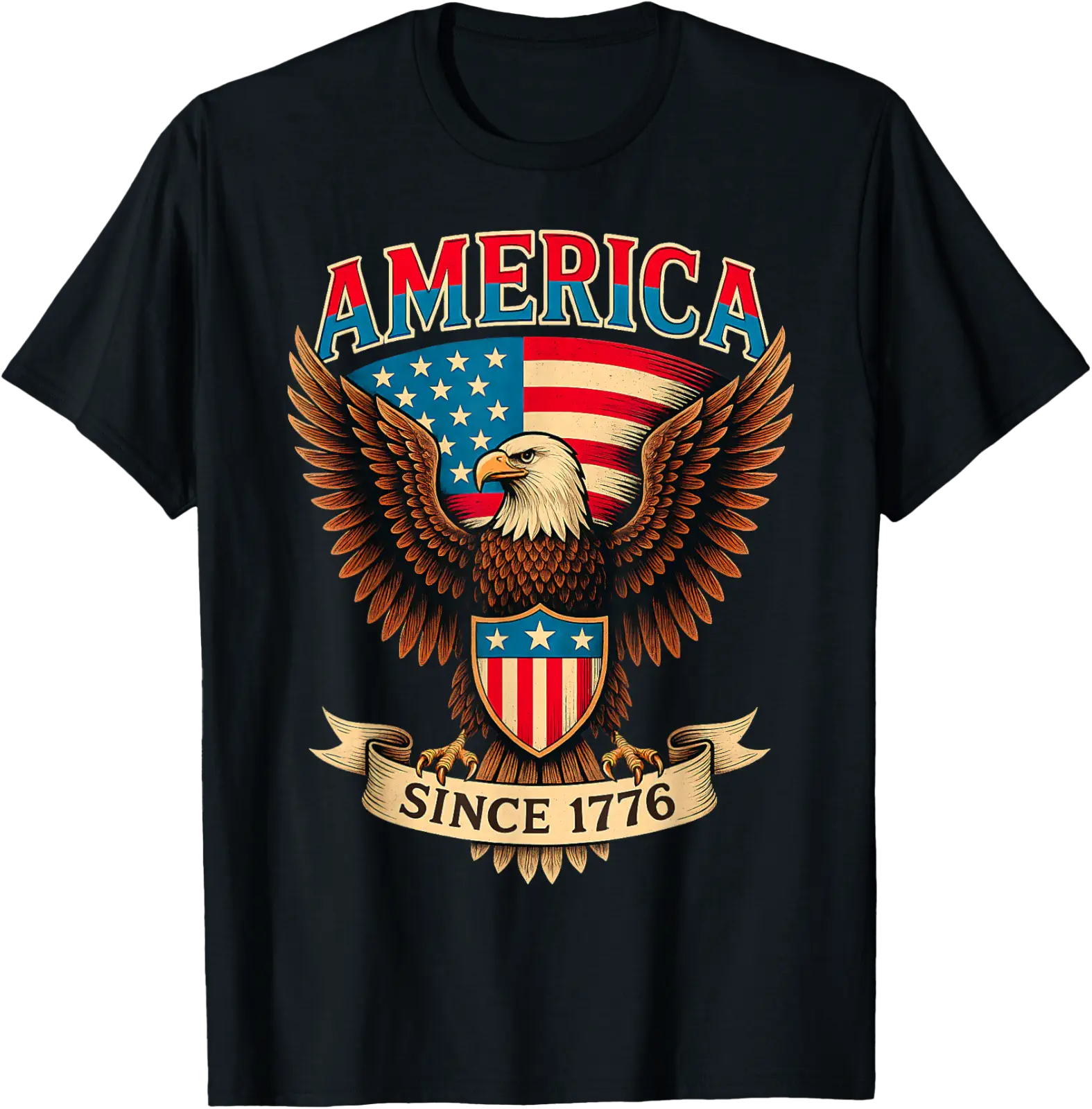 Bald Eagle America Since 1776 250 Anniversary Usa T-Shirt All Size S ...