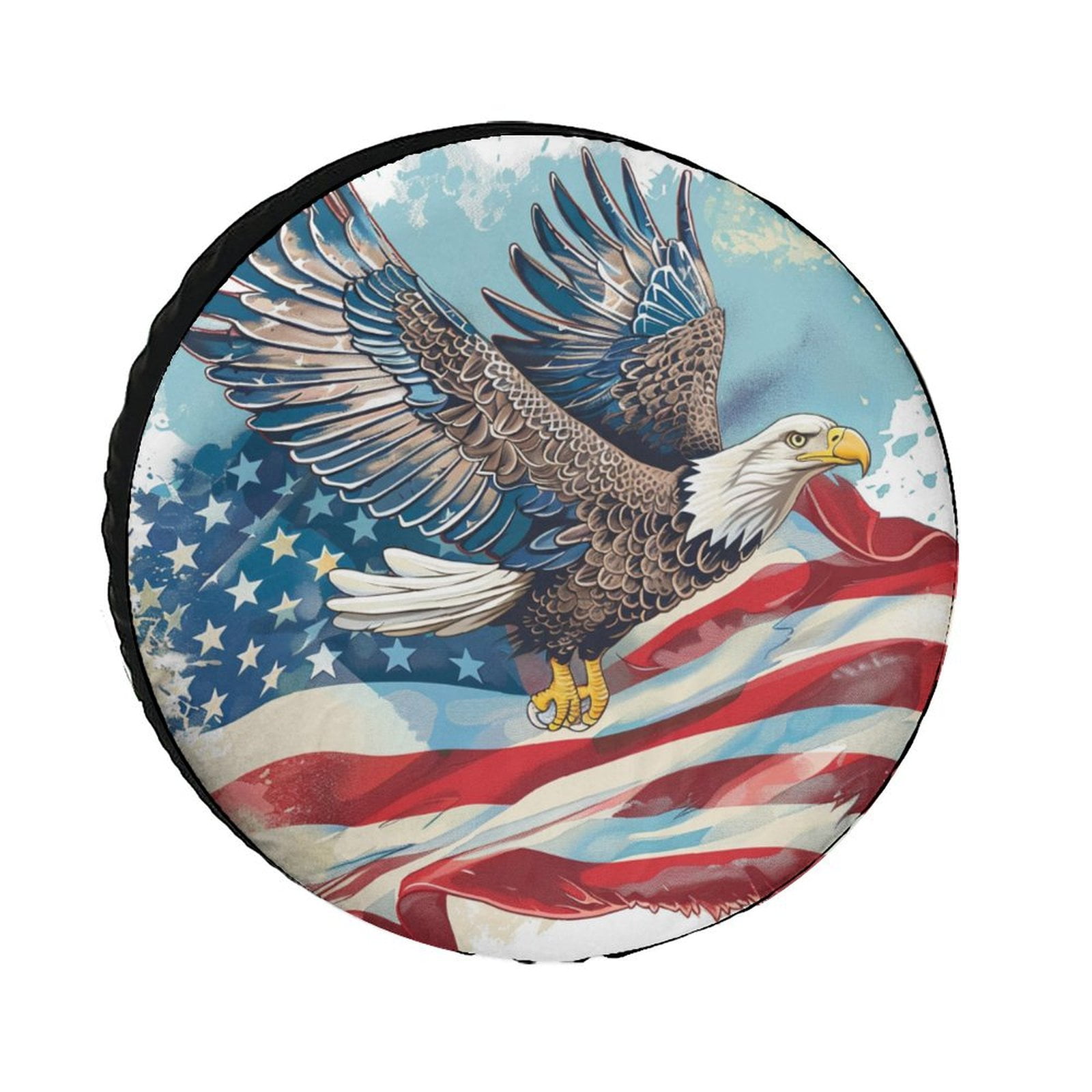 Bald Eagle American Flag Camper Spare Tire Cover Memorial Day ...
