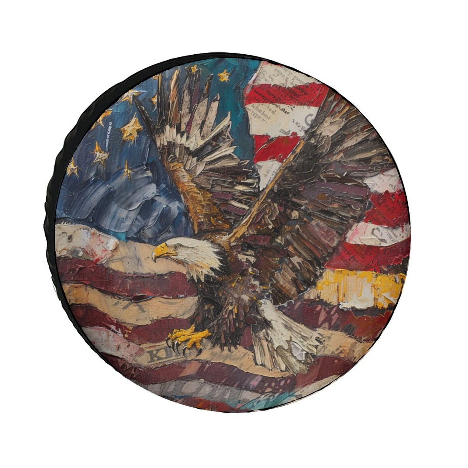 Bald Eagle with American Flag Camping Spare Tire Cover 4th of July ...