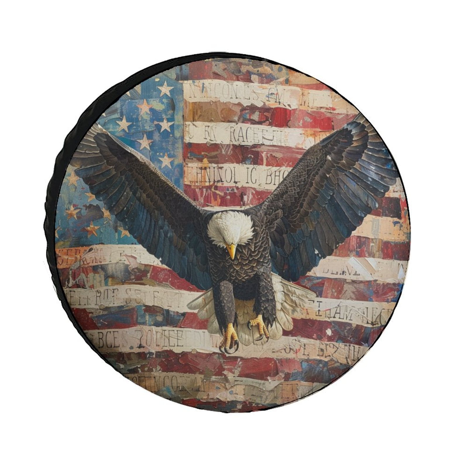 Bald Eagle with American Flag Camping Spare Tire Cover Independence Day ...