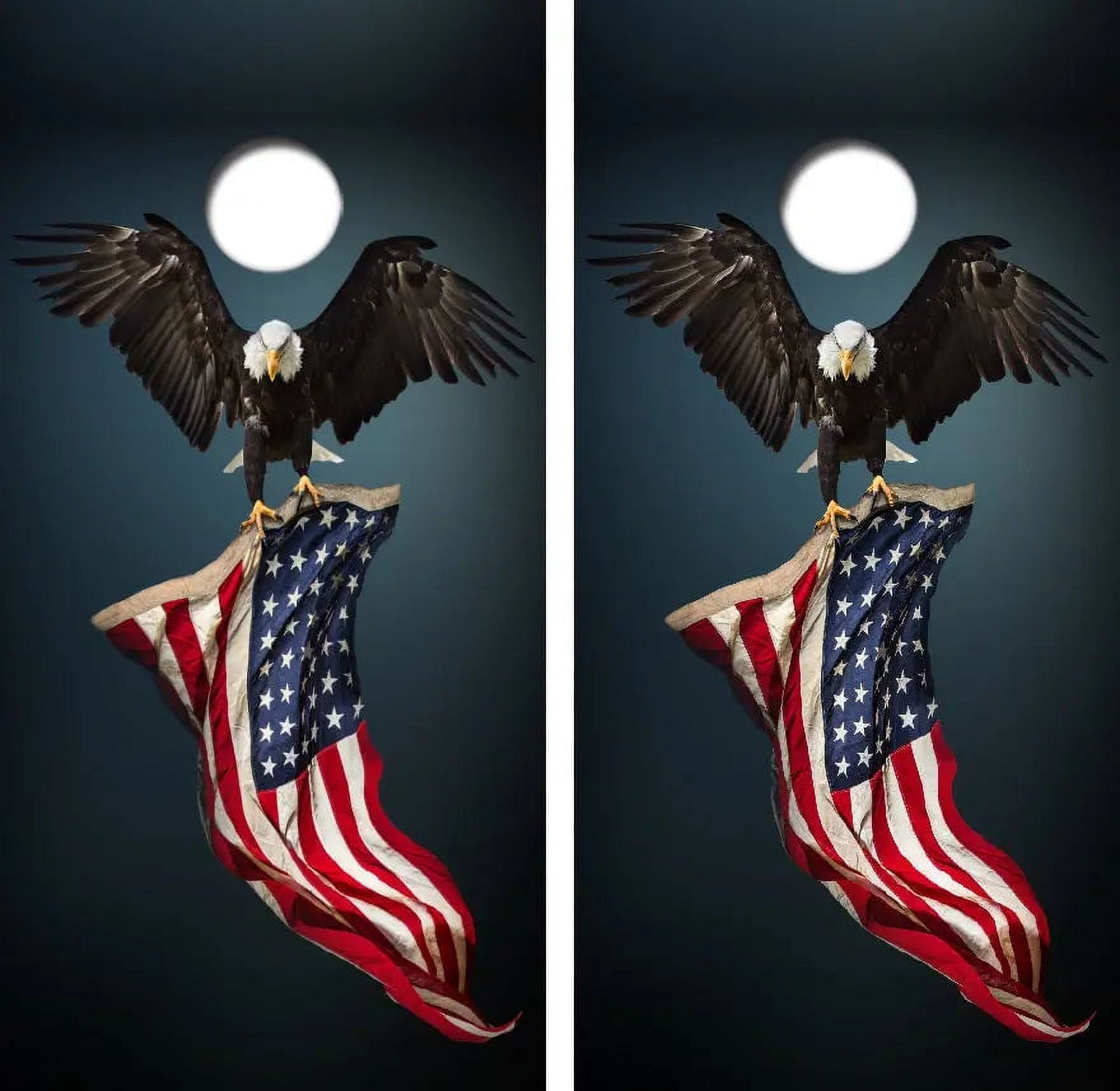 Bald Eagle American Flag Cornhole Wrap Decal with Free Laminate ...