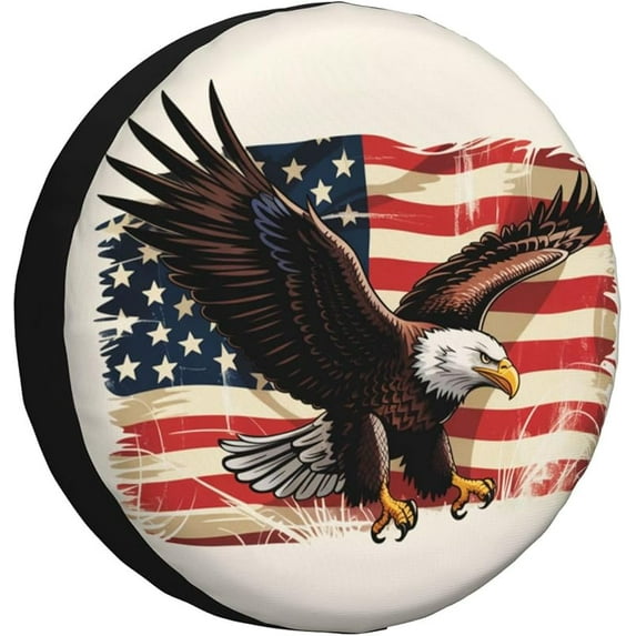 Bald Eagle American Flag Spare Tire Cover Patriotic USA Independence ...