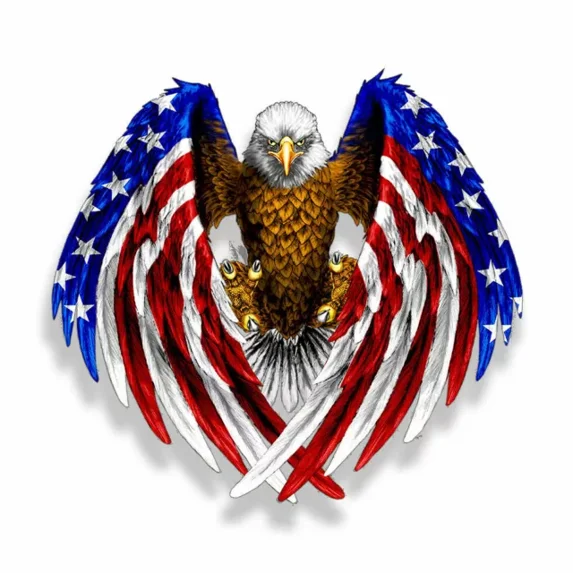 Bald Eagle American Flag Usa Made Sticker Car Laptop Window Decal ...