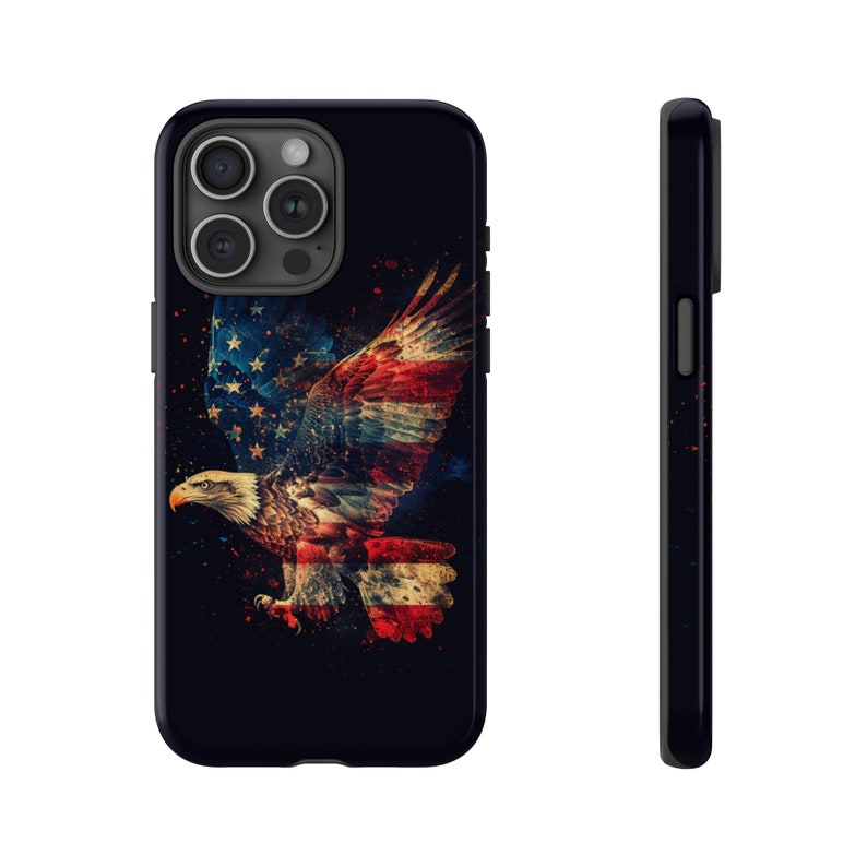 Bald Eagle American USA Flag Patriotic Artwork Phone Case with iPhone ...