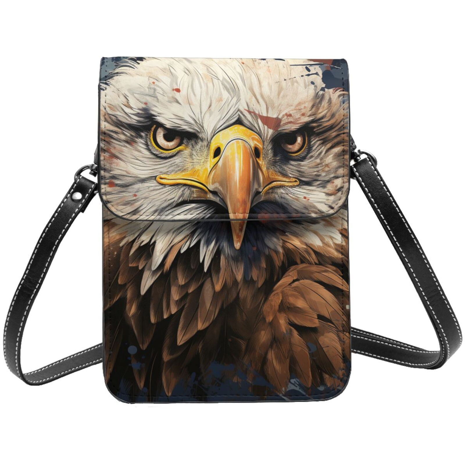 Bald Eagle And American Flag Cool Cell Phone Purse Small Crossbody Bag ...