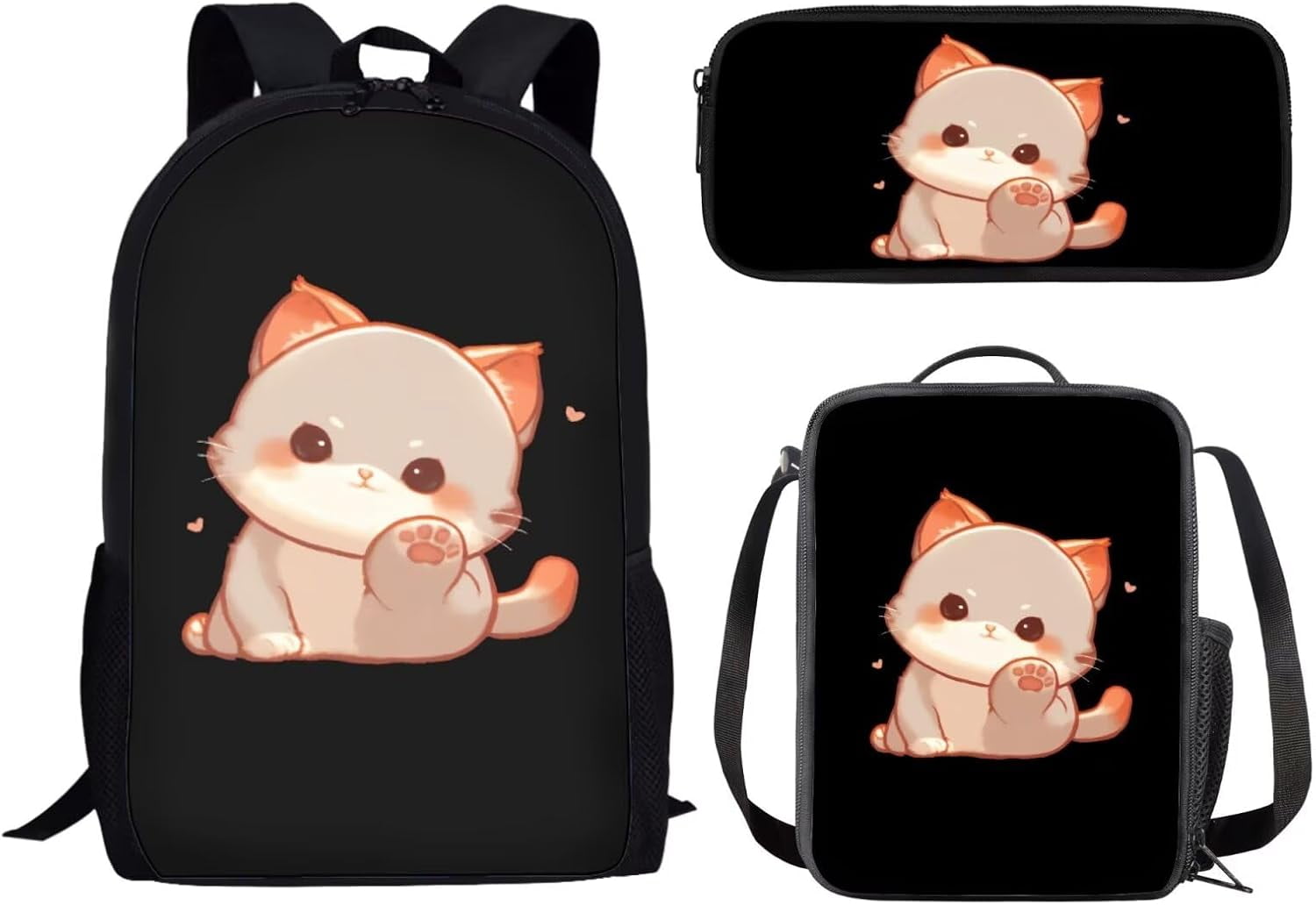 Bald Eagle Backpack and Lunch Box Set American Flag Bookbag Lunchbag ...