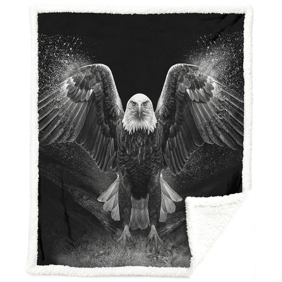 Bald Eagle Black & White Fleece Throw Blanket Soft Sherpa Blanket For ...