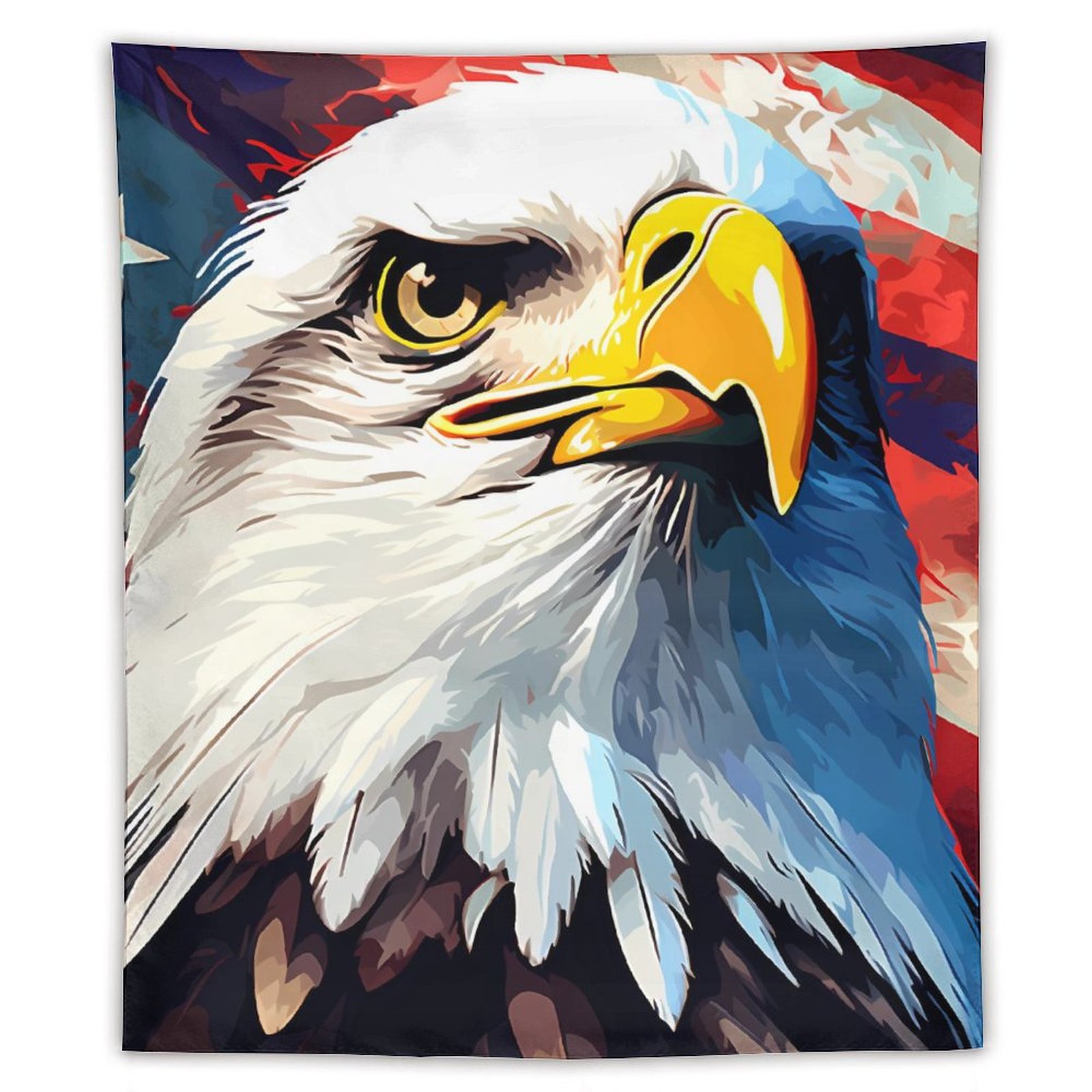 Bald Eagle Flag Colorful Wall Hanging Bedding Tapestry for Bedroom Home ...