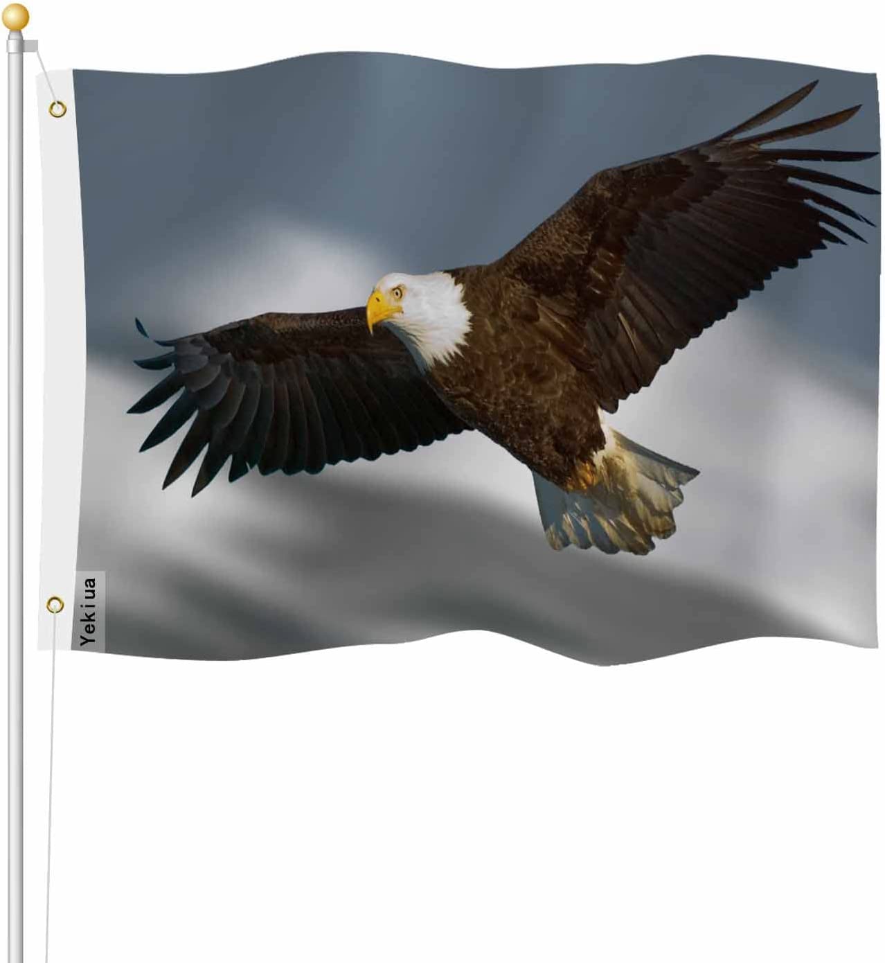 Bald Eagle Flag Outdoor Bird Flight Against Mountain Premium Strongest ...