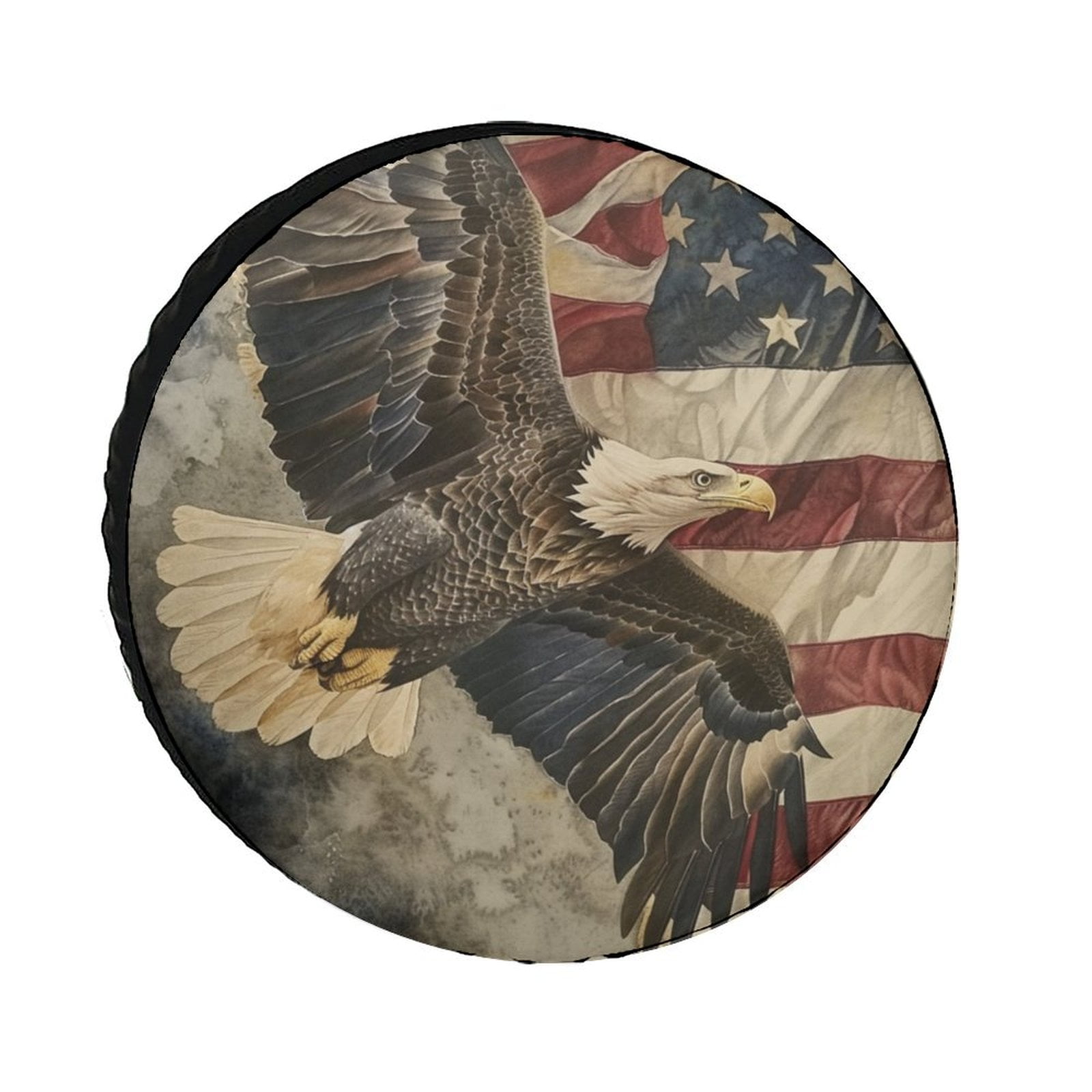 Bald Eagle Flying over American Flag Spare Tire Cover Independence Day ...