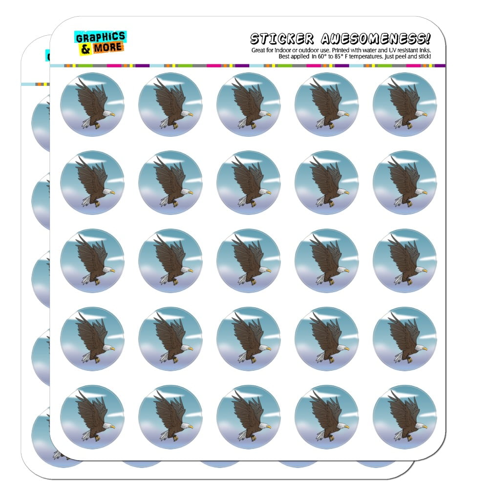 Bald Eagle Flying Planner Calendar Scrapbooking Crafting Stickers ...
