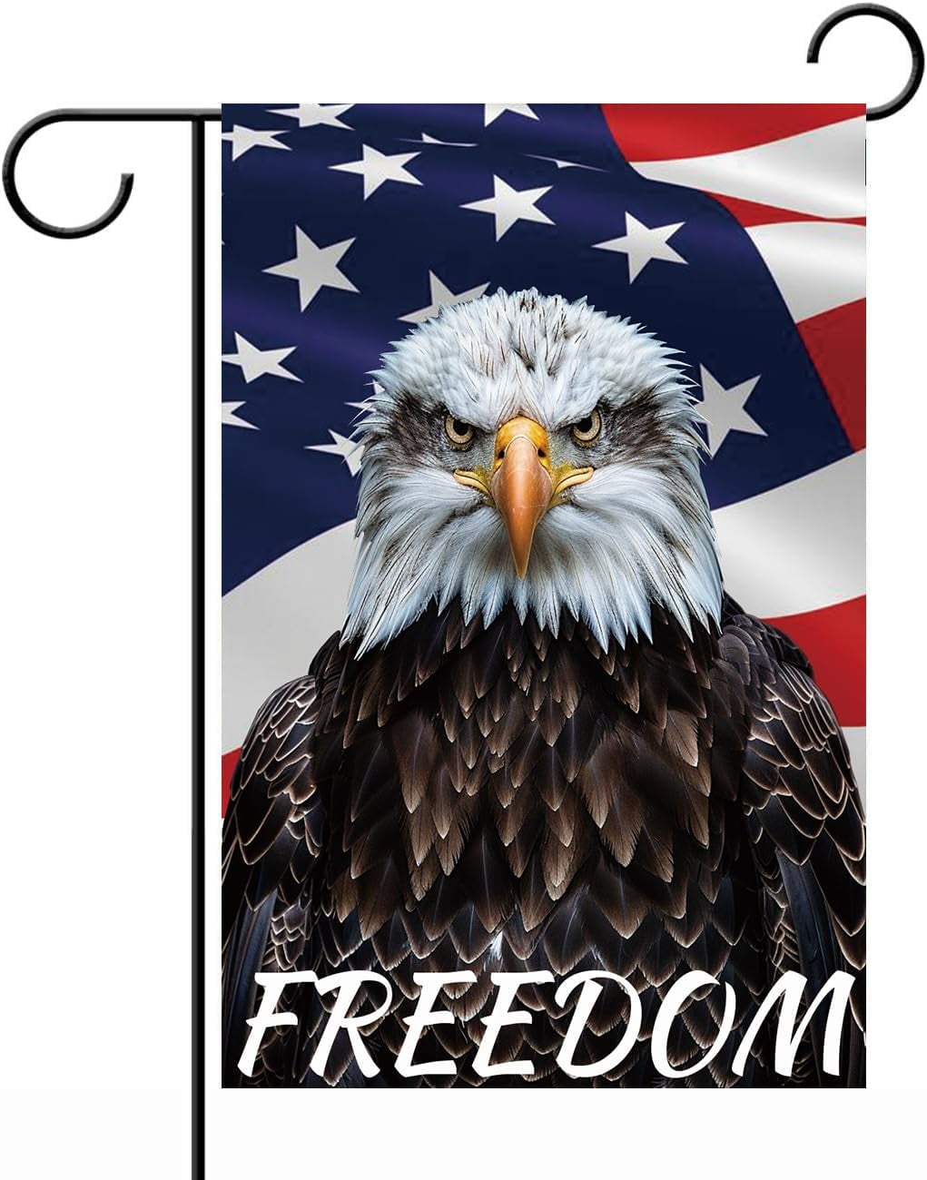 Bald Eagle Freedom Garden Flag - Bald Eagle with American Flag and ...