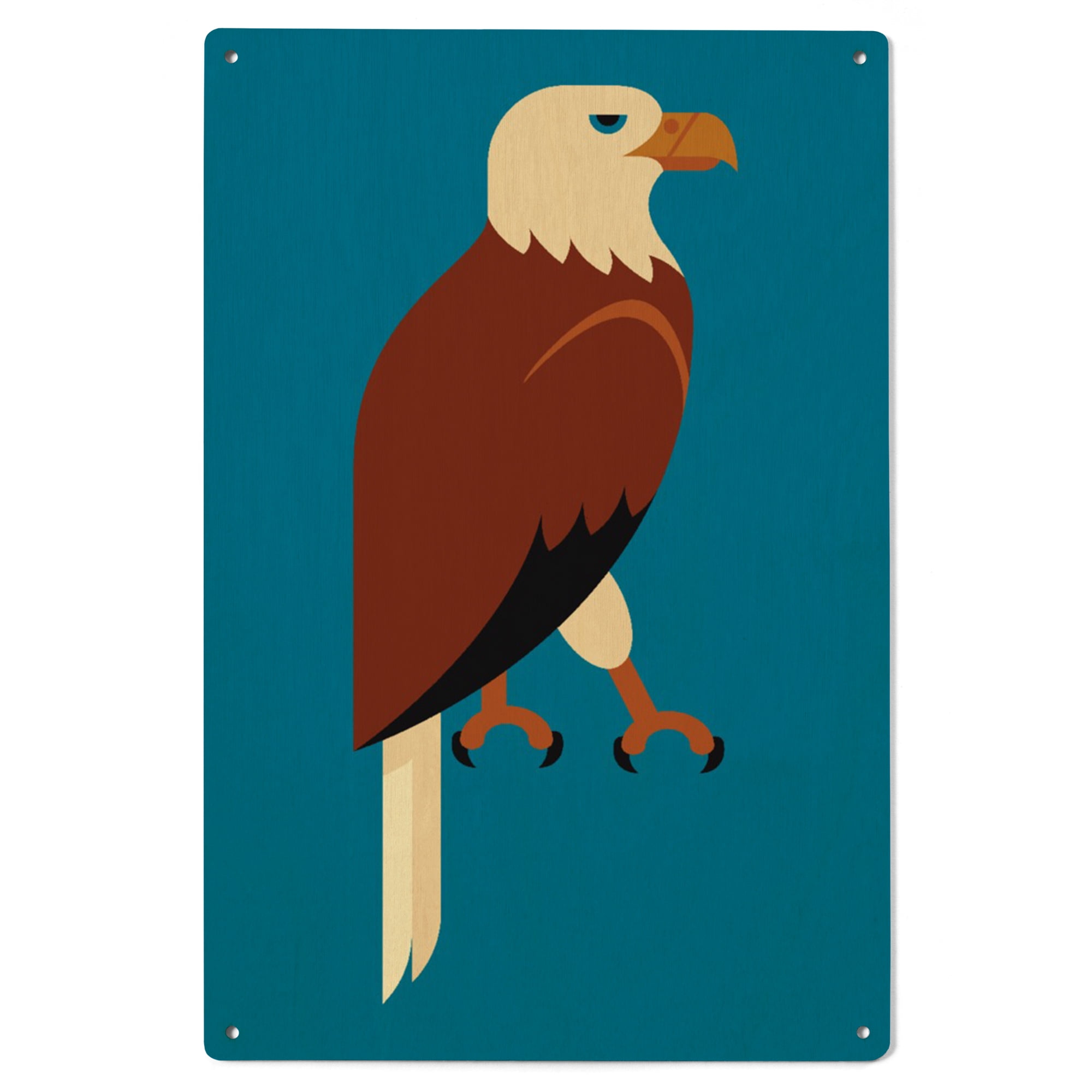 Bald Eagle, Geometric, Contour Birch Wood Wall Sign (6x9 Rustic Home ...
