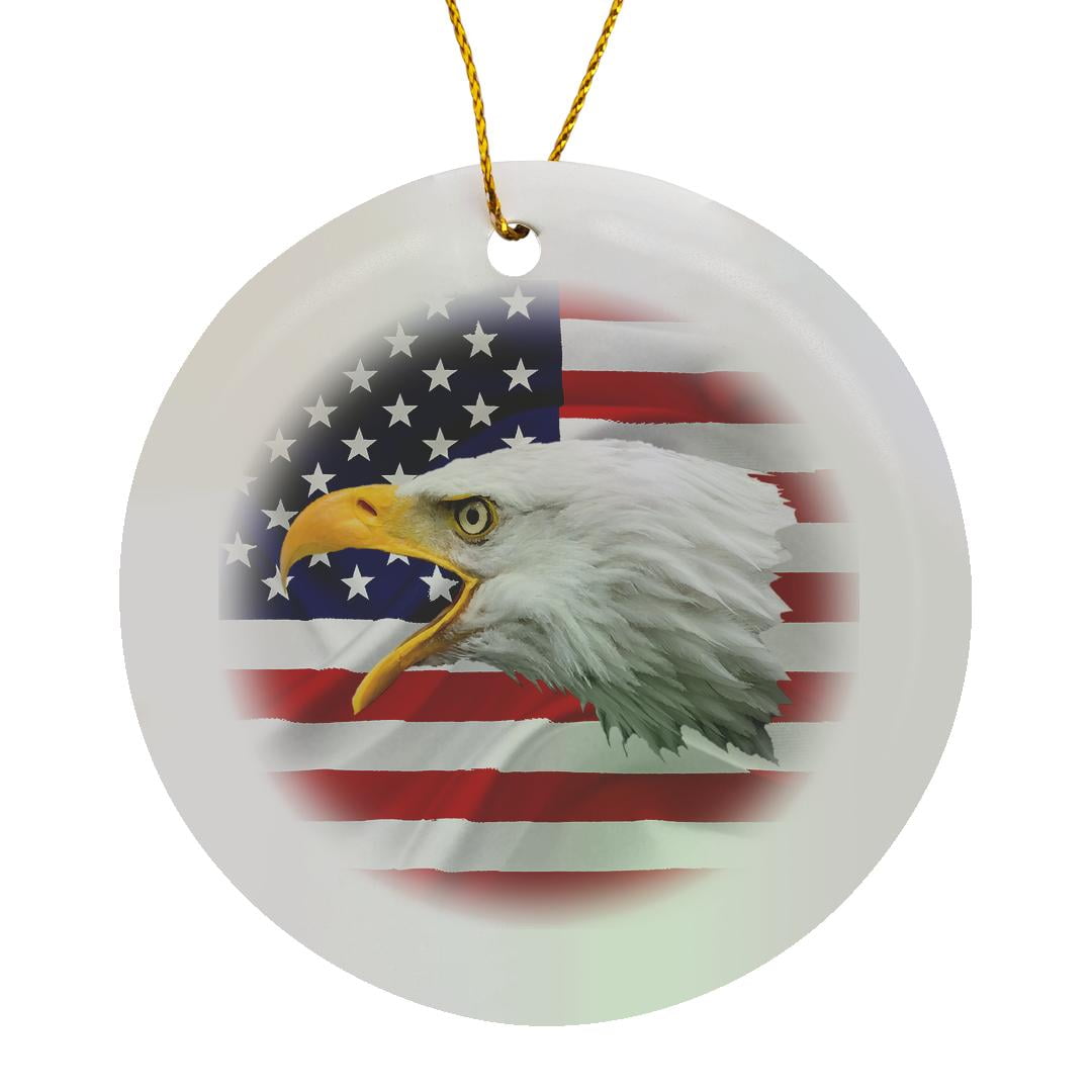 3drose, Bald Eagle Head over the American Flag. a Nice Patriotic Gift ...
