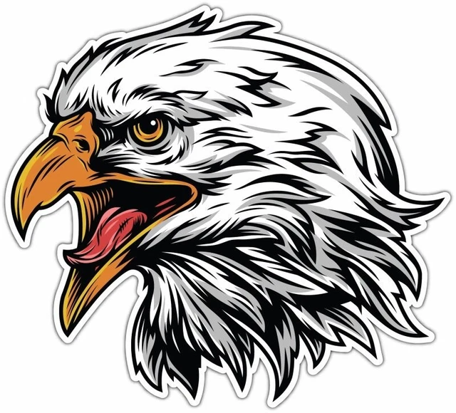 Bald Eagle Head Patriotic Usa Bird Car Stickerphone Decal Water Bottle ...