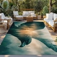 Bald Eagle Indoor Outdoor Rugs 6x9 Ft, Vintage Misty Green Trees Eagle ...