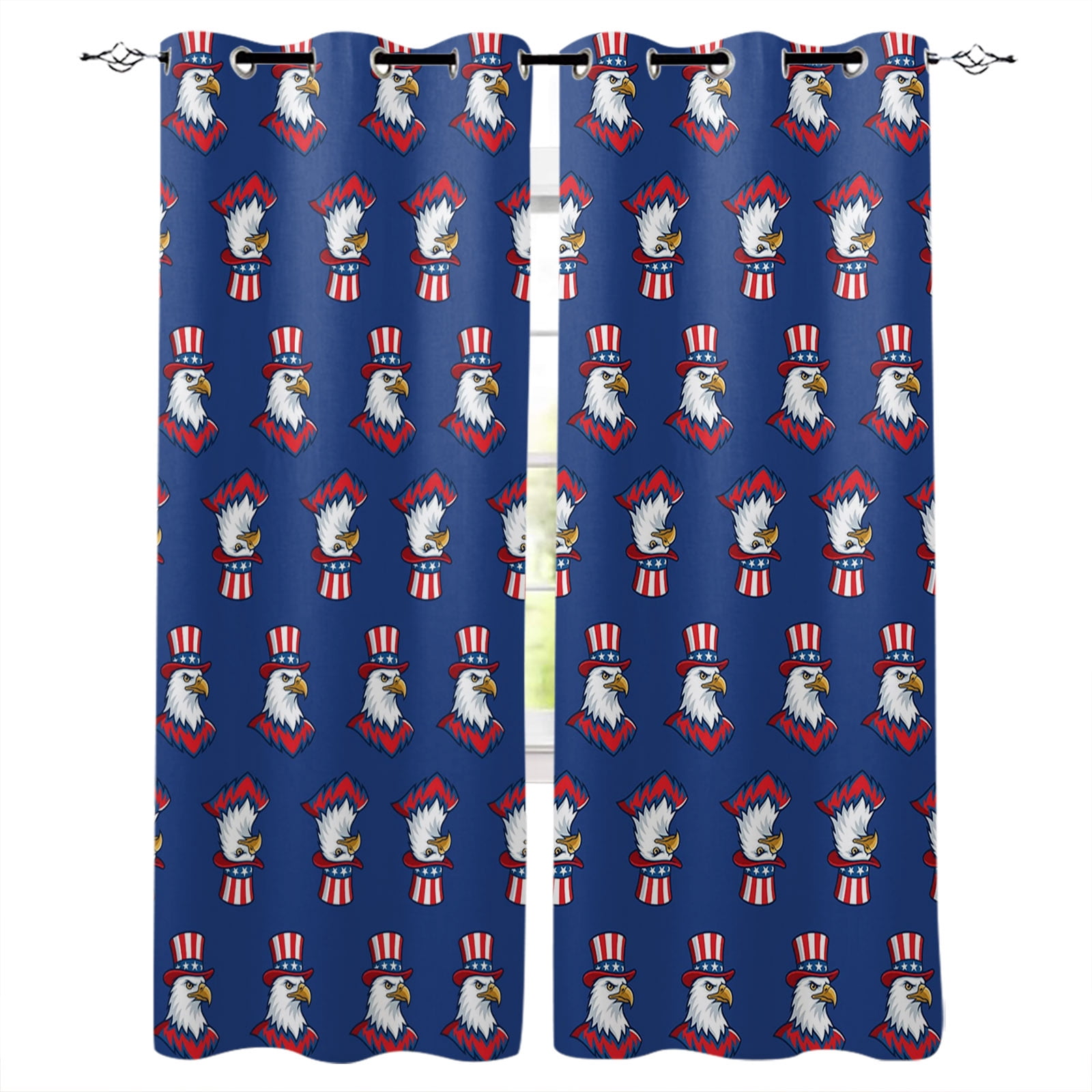 Bald Eagle Kitchen Curtains 4 of July Patriotic Birds Country Classic ...