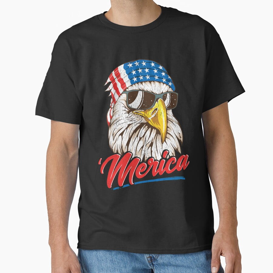 Bald Eagle Merica 80S Mullet Eagle America Usa T-Shirt - Walmart.com