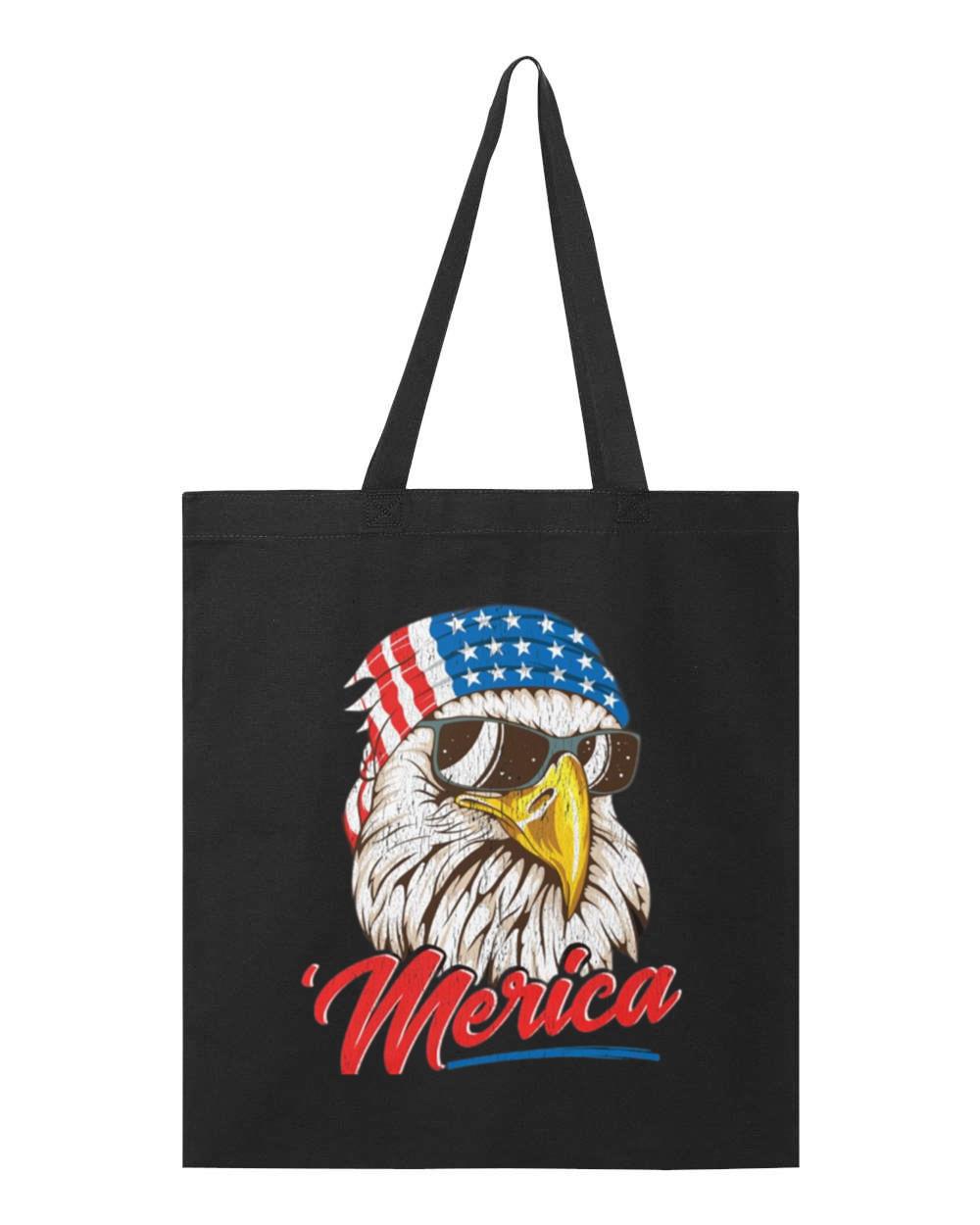 Bald Eagle Mullet July 4th USA Retro Tote Bag for Patriotic Style ...