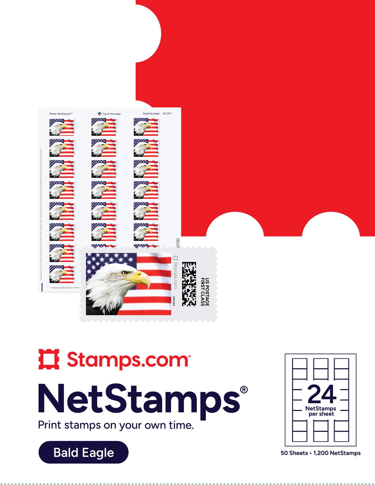 Bald Eagle NetStamps 1200 ct - Blank Postage Labels - NOT Forever ...