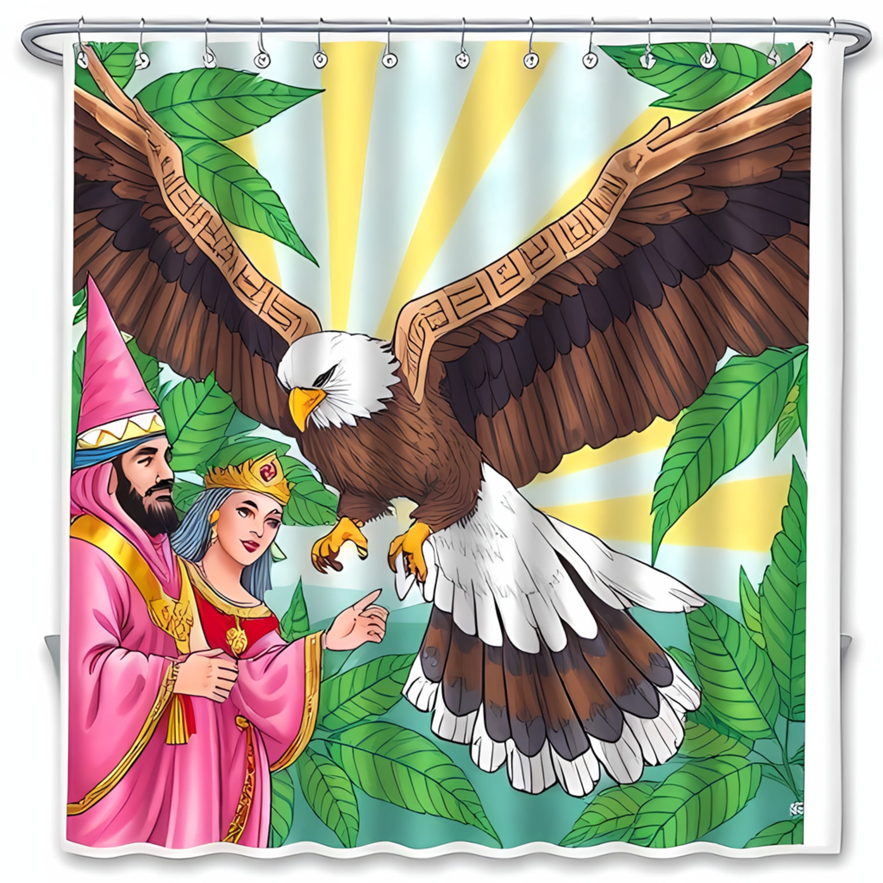Bald Eagle Shower Curtain with Vibrant Leaves - Walmart.com