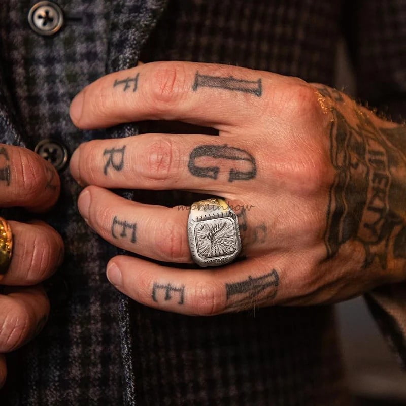 Bald Eagle Signet Ring For Men Birds Stamp Bird Rings 14K Yellow Gold ...