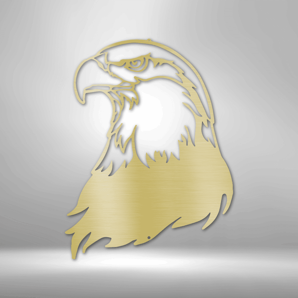 Bald Eagle Steel Sign Laser Cut Powder Coated Home & Office Metal Wall ...