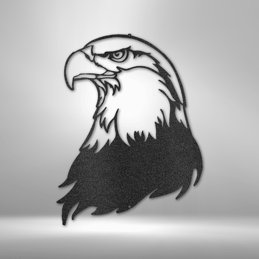 Bald Eagle Steel Sign Laser Cut Powder Coated Home & Office Metal Wall ...