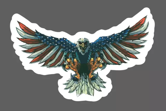 Bald Eagle Sticker Usa Flag Waterproof Sticker Phone Decal Water Bottle ...